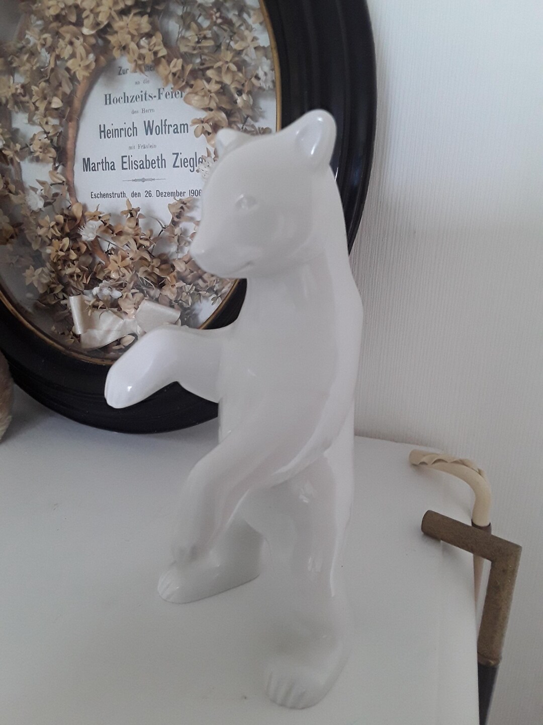 Antique KPM Berlin Polar Bear White Porcelain Figurine, Standing Bear ...
