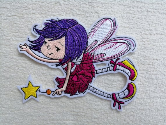 Elfe/ Fee mit Zauberstab Applikation Gross in Wunschfarbe - Etsy.de