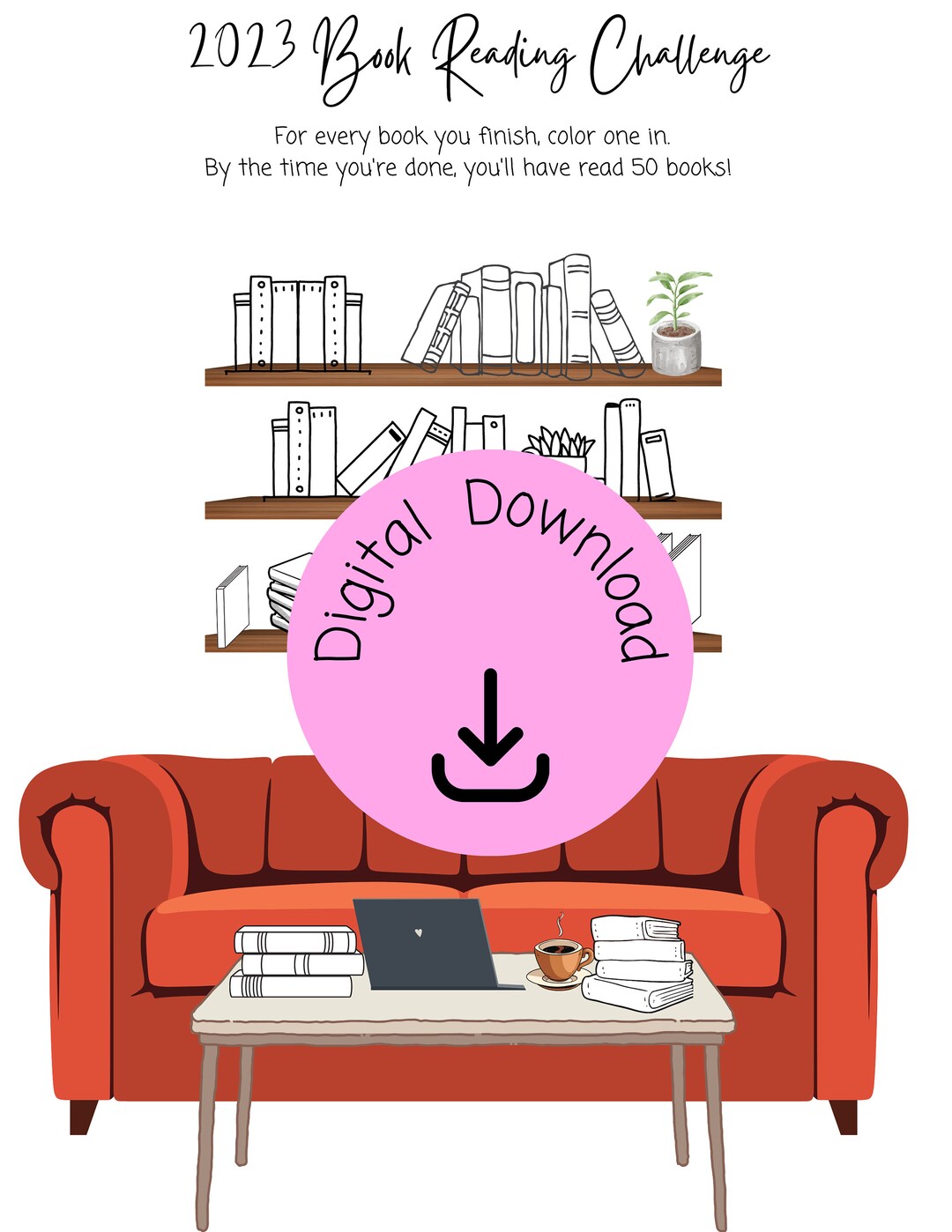 2023 Book Reading Challenge Printable Digital Download Resolution - Etsy