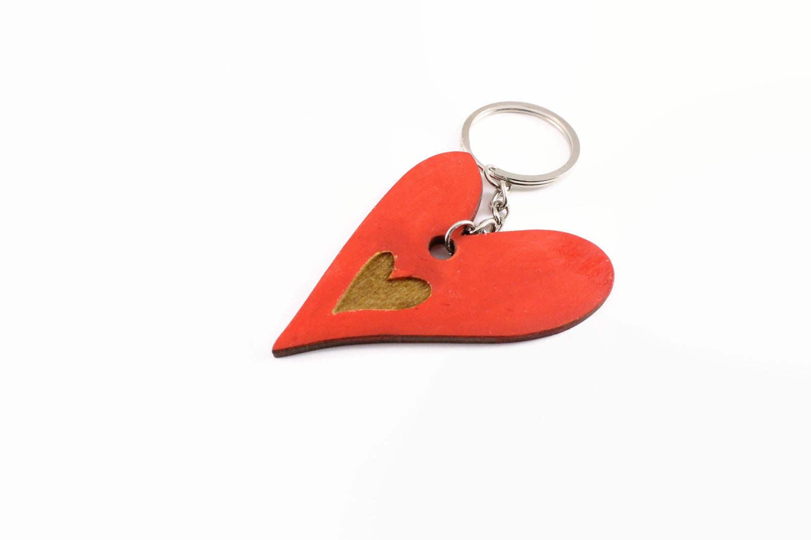 Heart Key Chain From Wood. Wooden Valentine's Day Gift. - Etsy