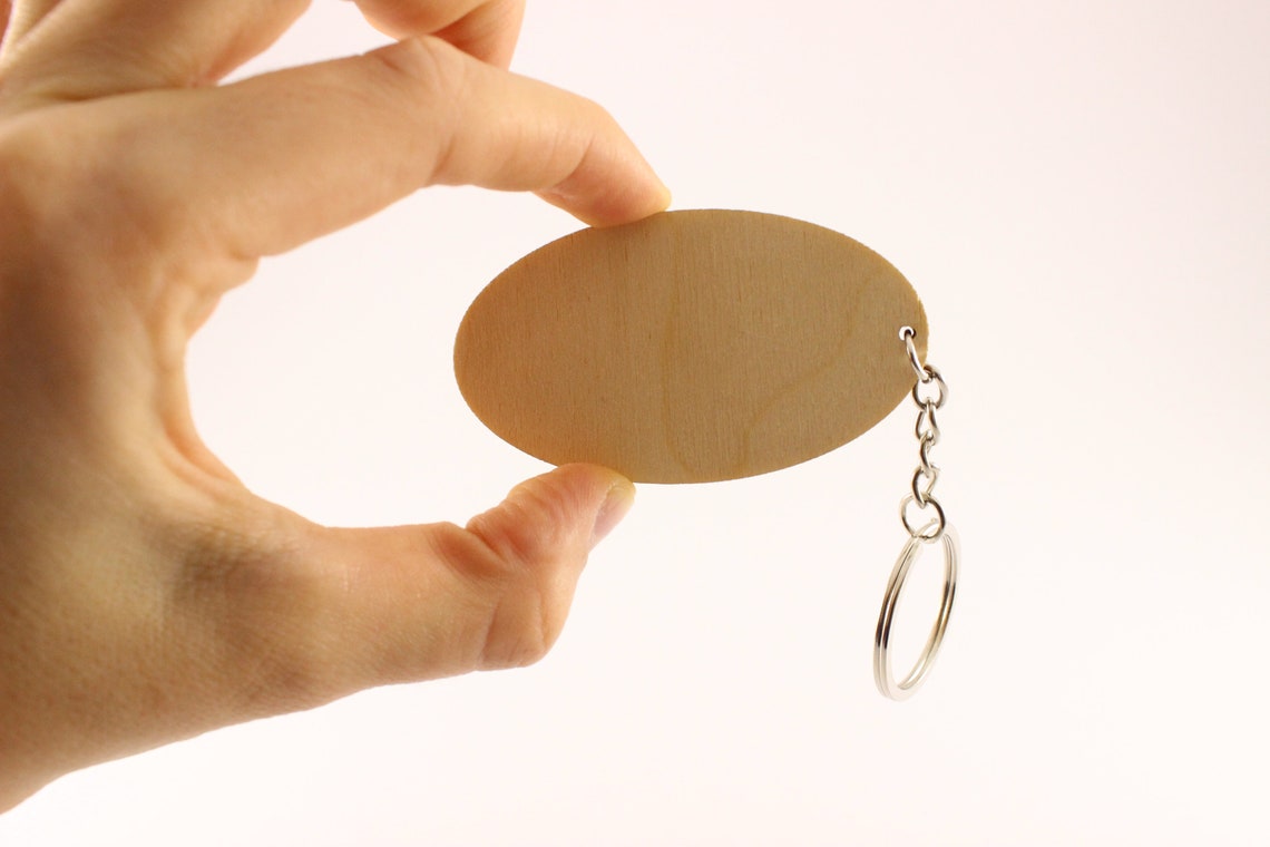 Oval Key Chain Blank Keychain Plywood Keychain DIY - Etsy