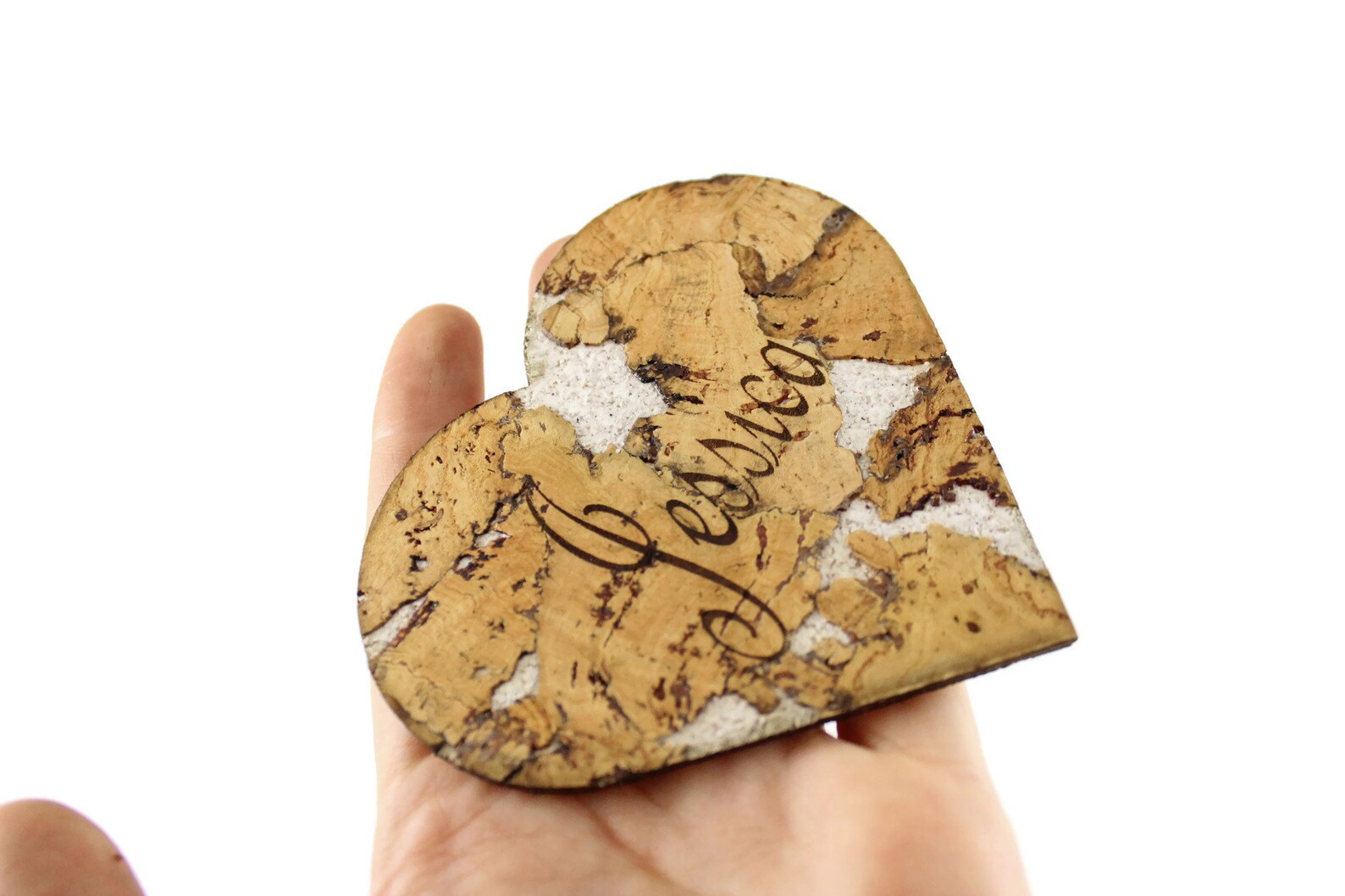 Set of 5 Custom Heart Cork Coasters – Personalized Wedding or Party ...