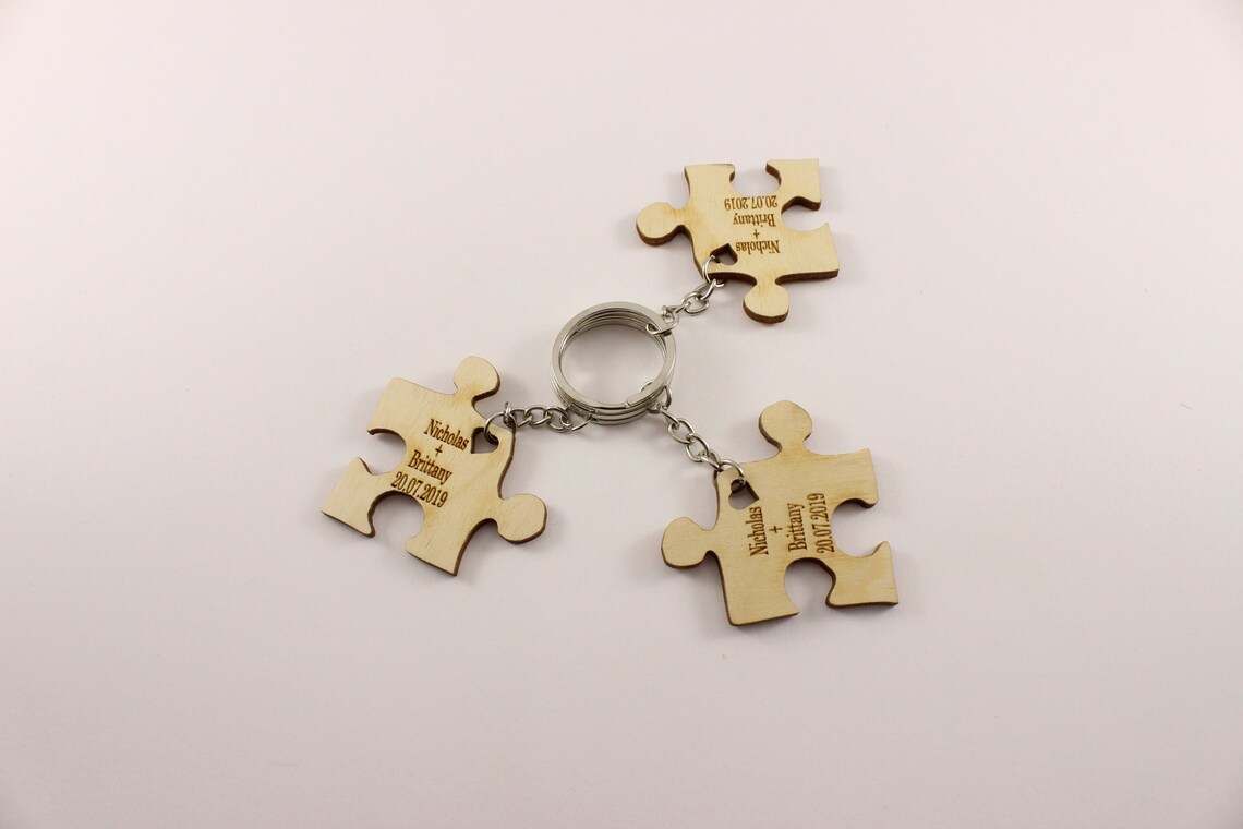Personalized puzzle key chain. Keychain. Personalized key | Etsy