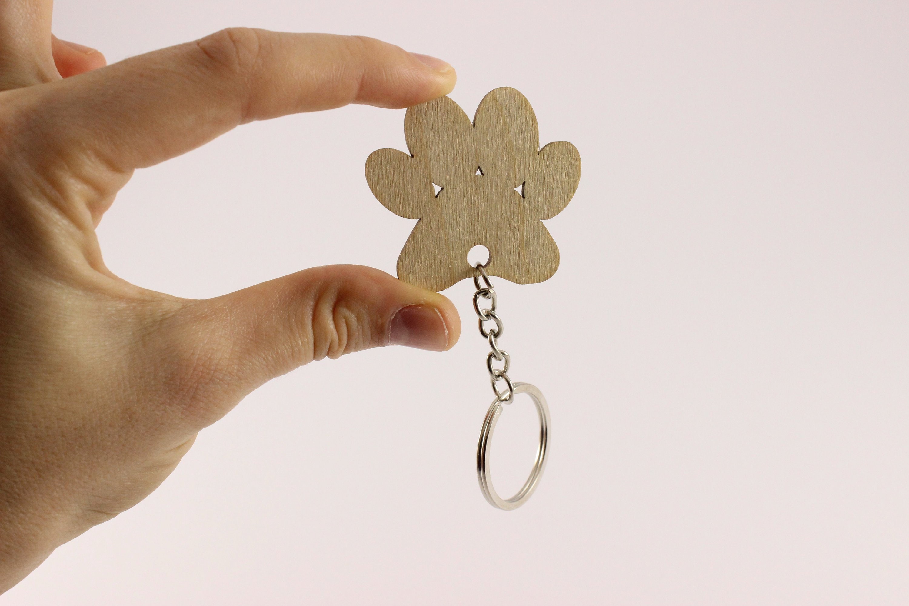 Paw Key Chain Blank Keychain Plywood Keychain DIY - Etsy