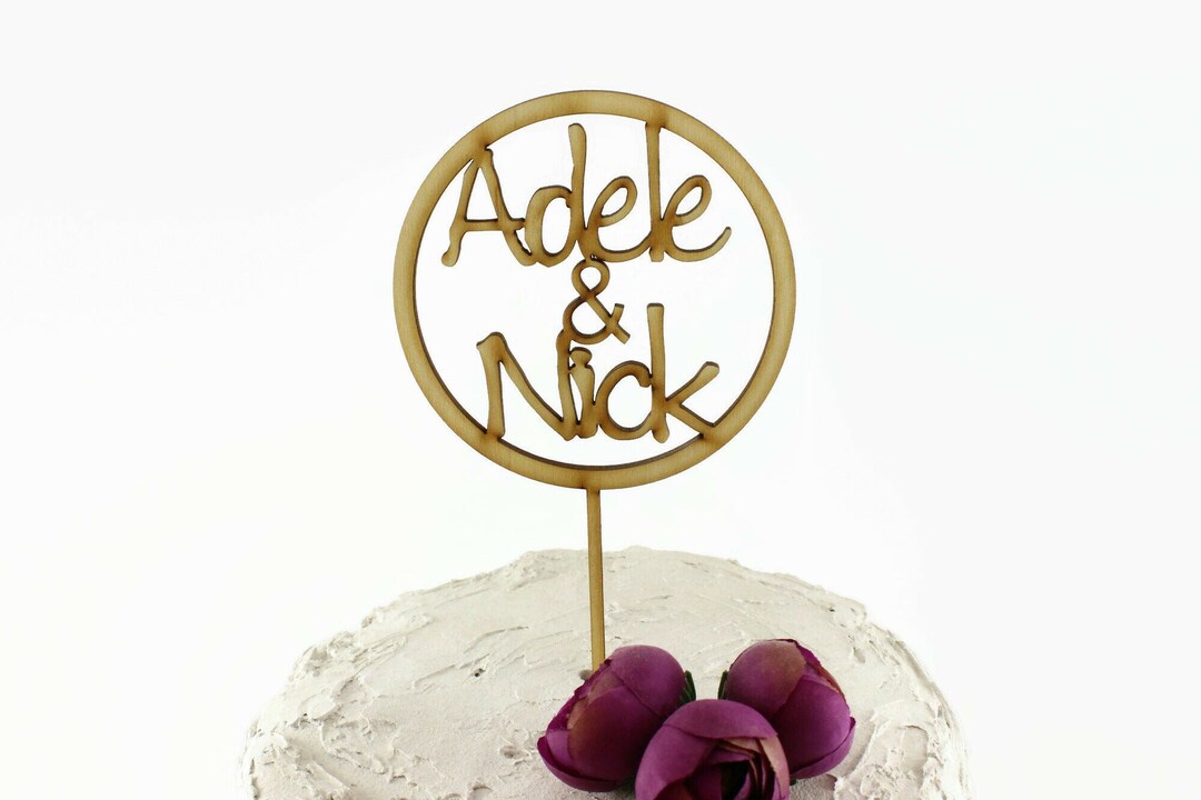 Personalized Wooden Cake Topper: Names, Wedding Decor - Etsy