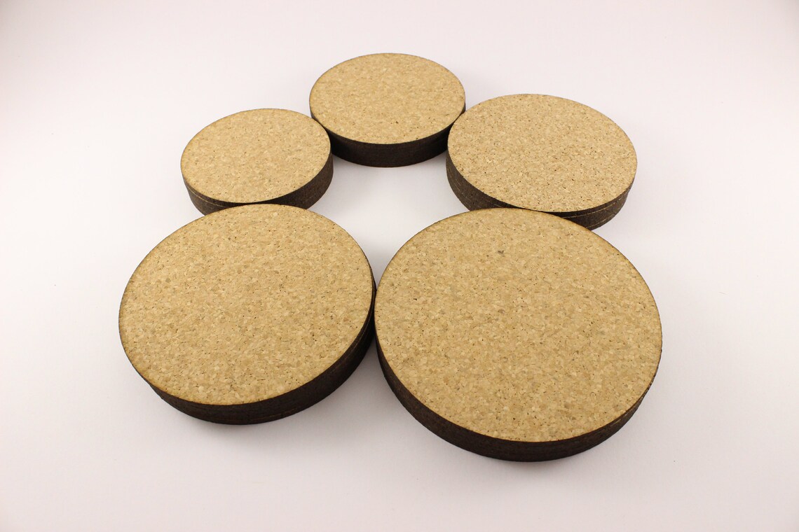 Different size pack of 10 round cork coasters. 8 9 10 11 | Etsy