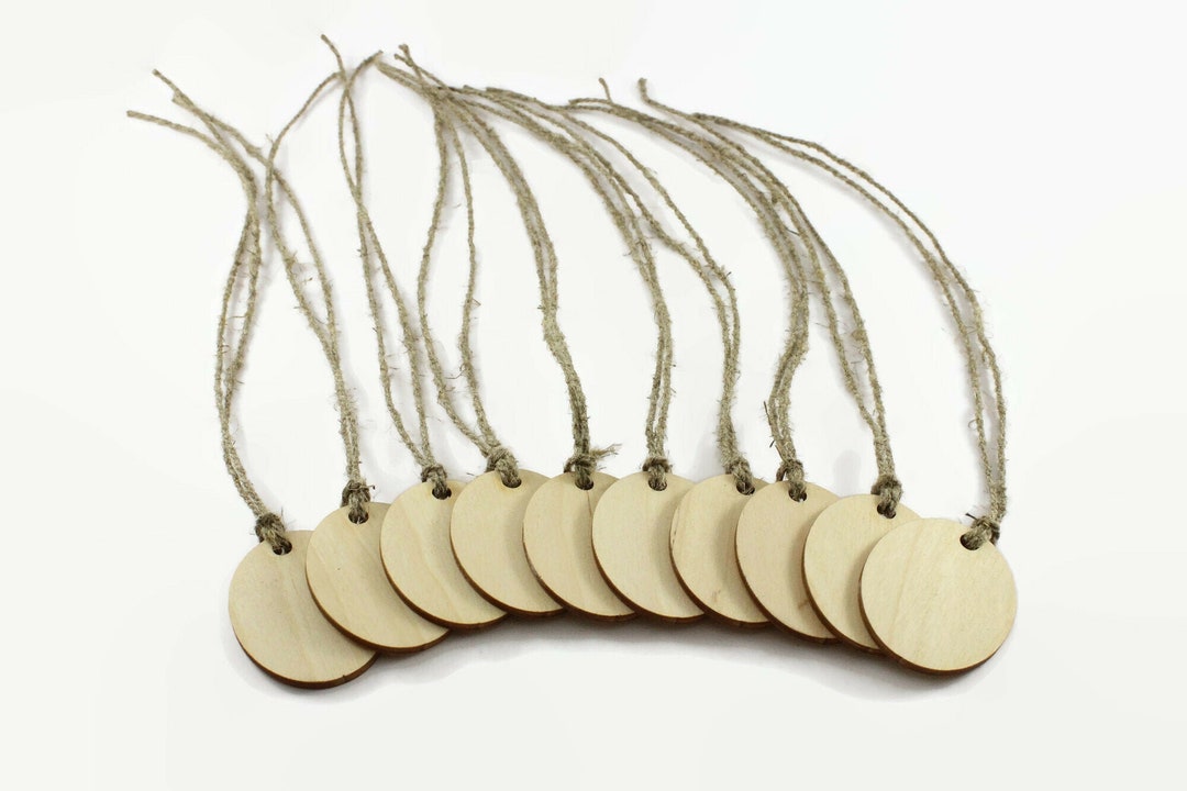 Pack of 10 Oval Tags | Plywood Tags | Tags With Strings | Tags With ...