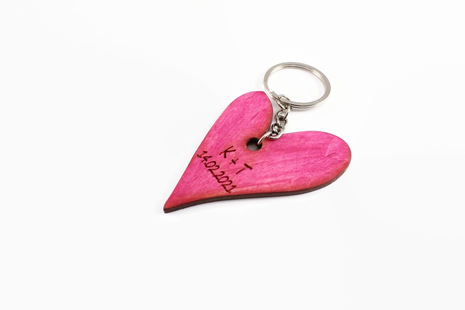 Heart Key Chain From Wood. Wooden Valentine's Day Gift. - Etsy