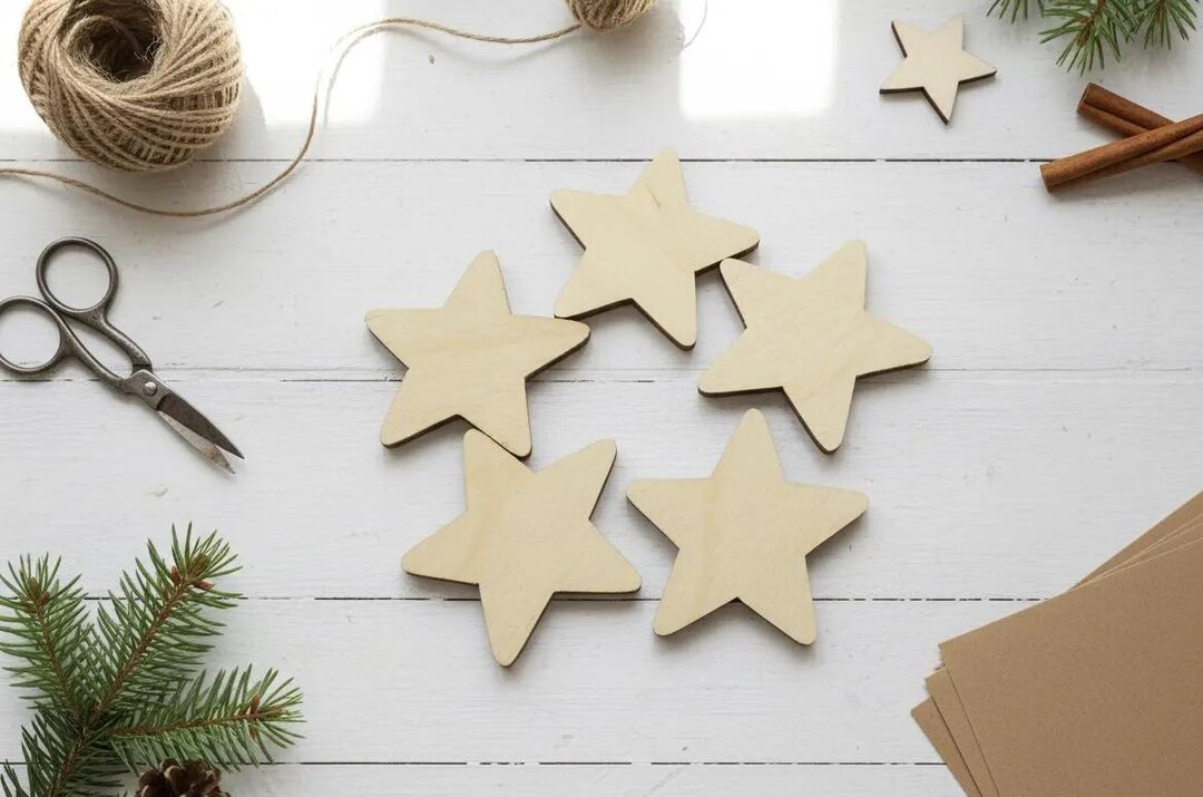 Birch Plywood Star Cutouts: Plain Wood Shapes for Crafts - Etsy