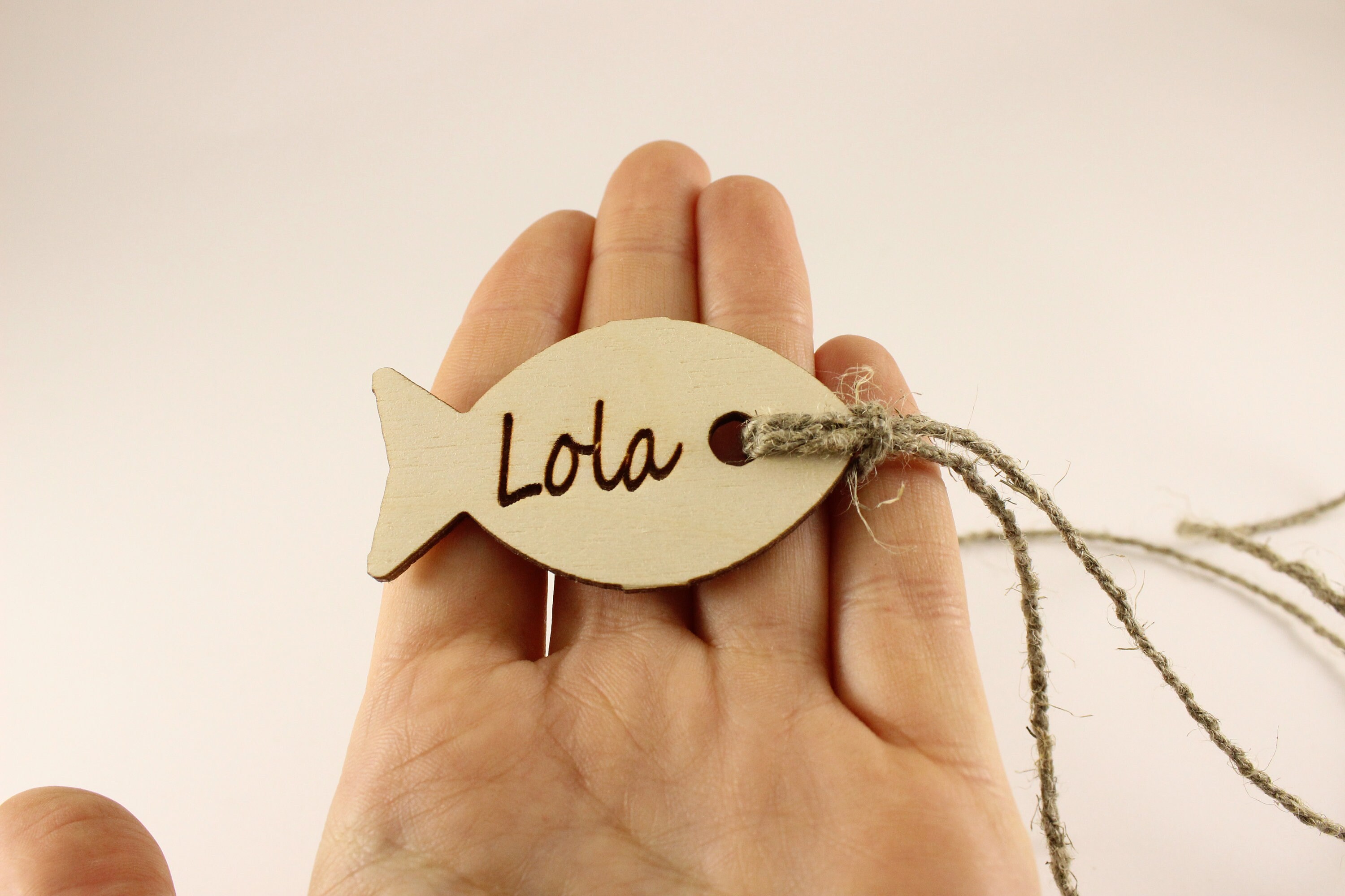 Personalized Wooden Fish Tag – Custom Christmas Stocking Name Ornament ...