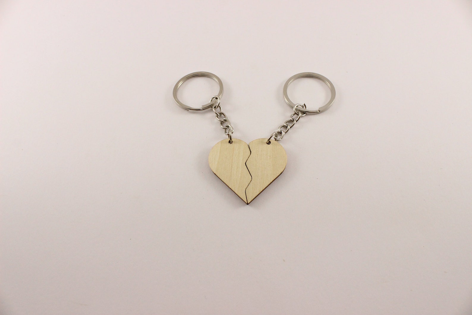 2 pieces Heart key chain Blank keychain Plywood keychain | Etsy