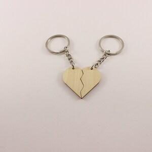 2 Pieces Heart Key Chain | Blank Keychain | Plywood Keychain | DIY ...