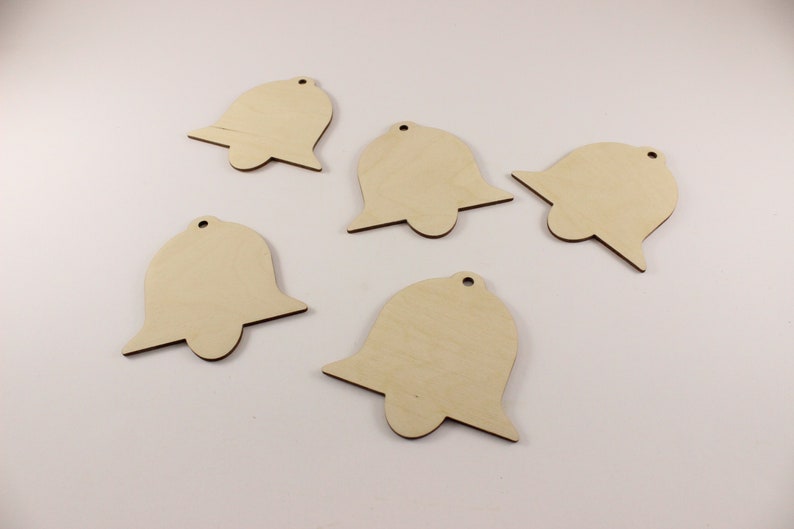 Pack of 5 wood Christmas bells Christmas bell DIY | Etsy