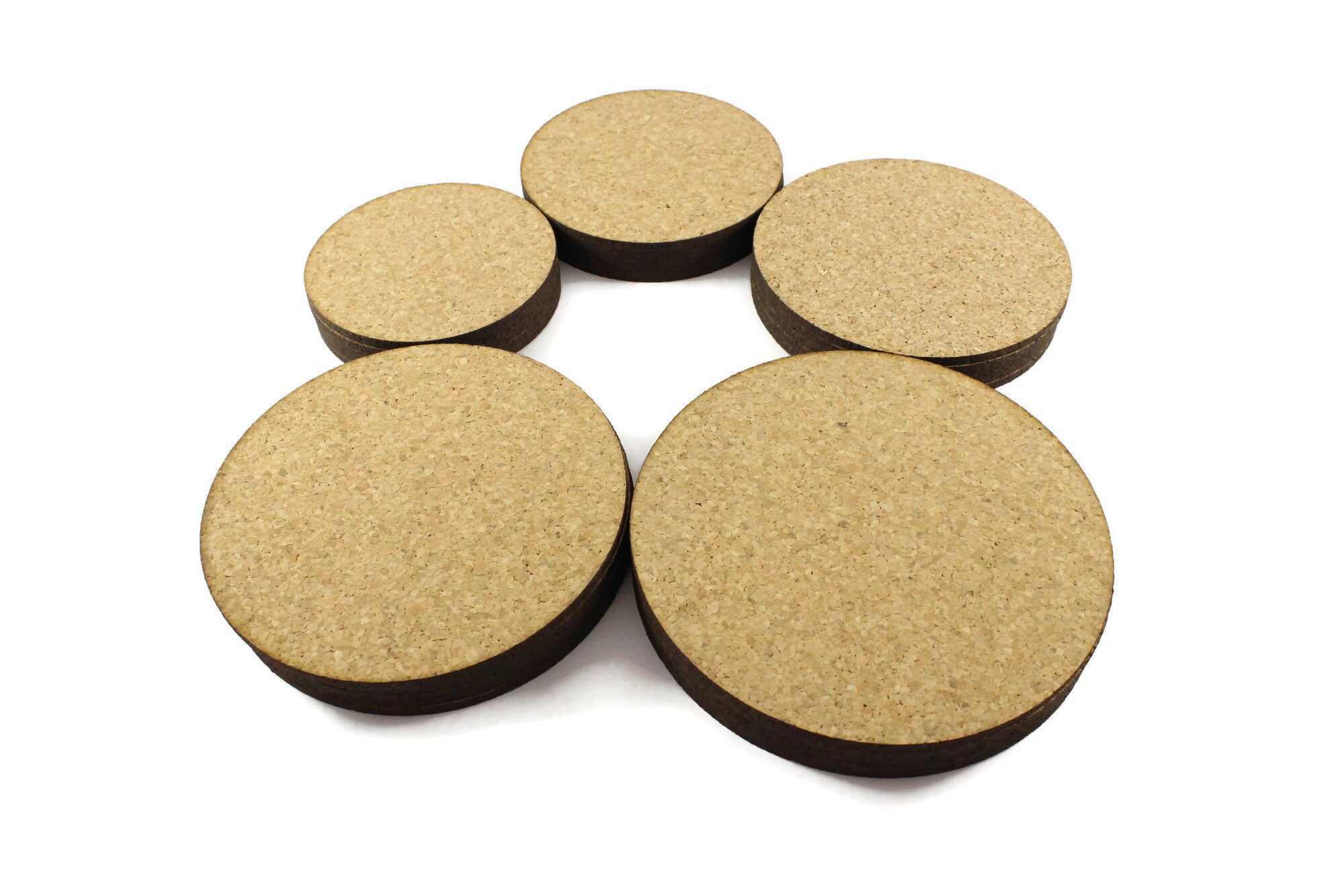 Different Size Pack of 10 Round Cork Coasters. 8 9 10 11 - Etsy