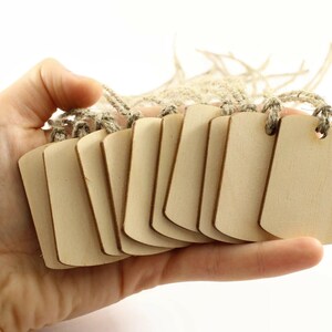 Pack of 10 Rectangle Tags | Plywood Tags | Tags With Strings | Tags ...