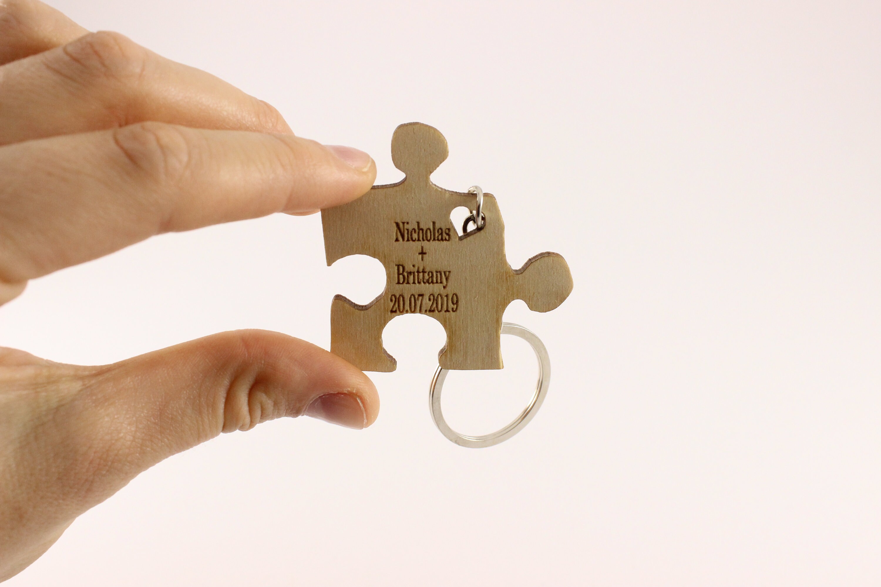 Personalized puzzle key chain. Keychain. Personalized key | Etsy