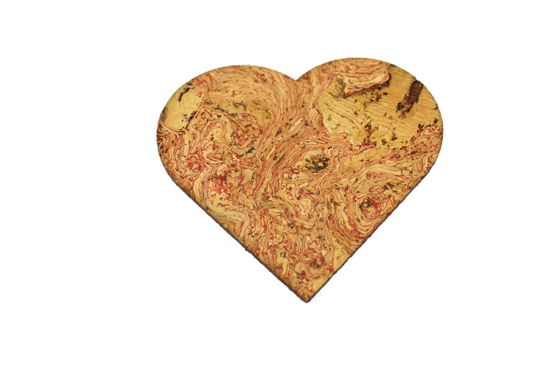 Pack of 5 Heart Cork Coasters. Cork Coaster. Coasters for Wedding ...