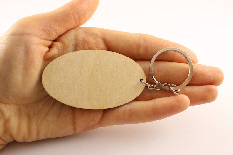 Oval Key Chain Blank Keychain Plywood Keychain DIY - Etsy