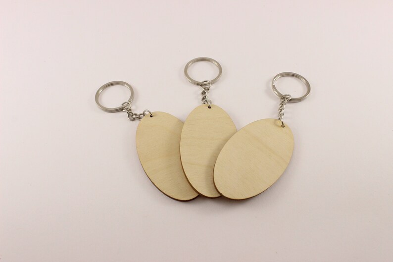 Oval Key Chain Blank Keychain Plywood Keychain DIY - Etsy