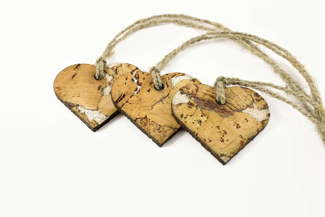 Pack of 10 Cork Tags. Heart Shape Tags. Decorative Cork Tags. Tags ...