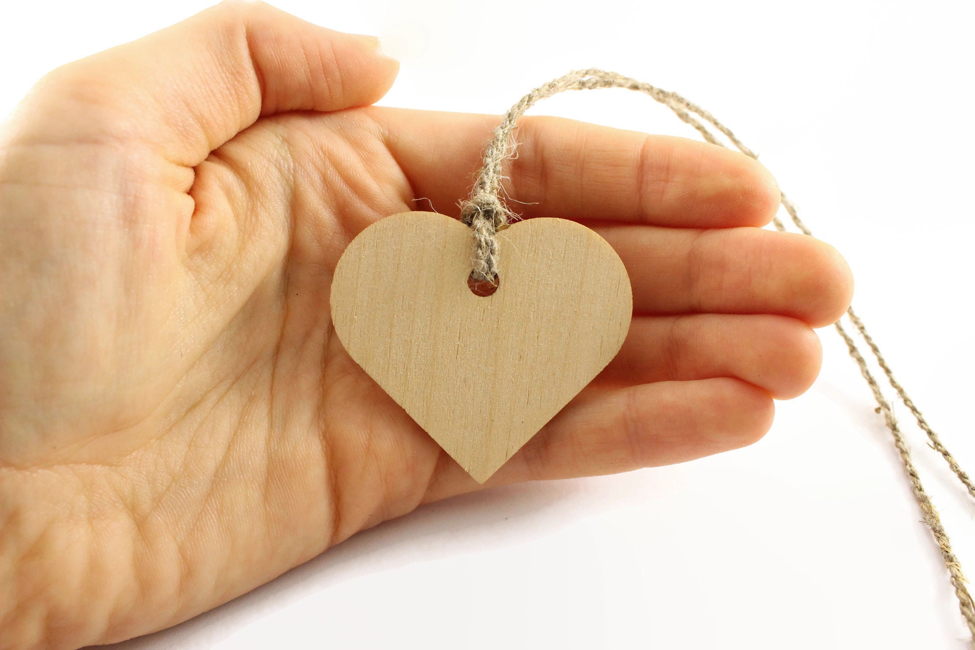 Pack of 10 Heart Tags Plywood Tags Tags With Strings - Etsy