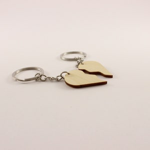 2 Pieces Heart Key Chain | Blank Keychain | Plywood Keychain | DIY ...