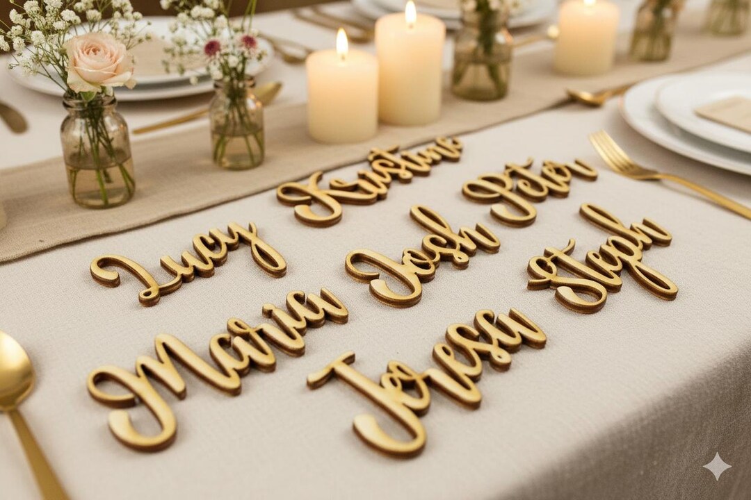 Personalized Birch Wood Place Cards – Custom Laser Cut Wedding Name ...