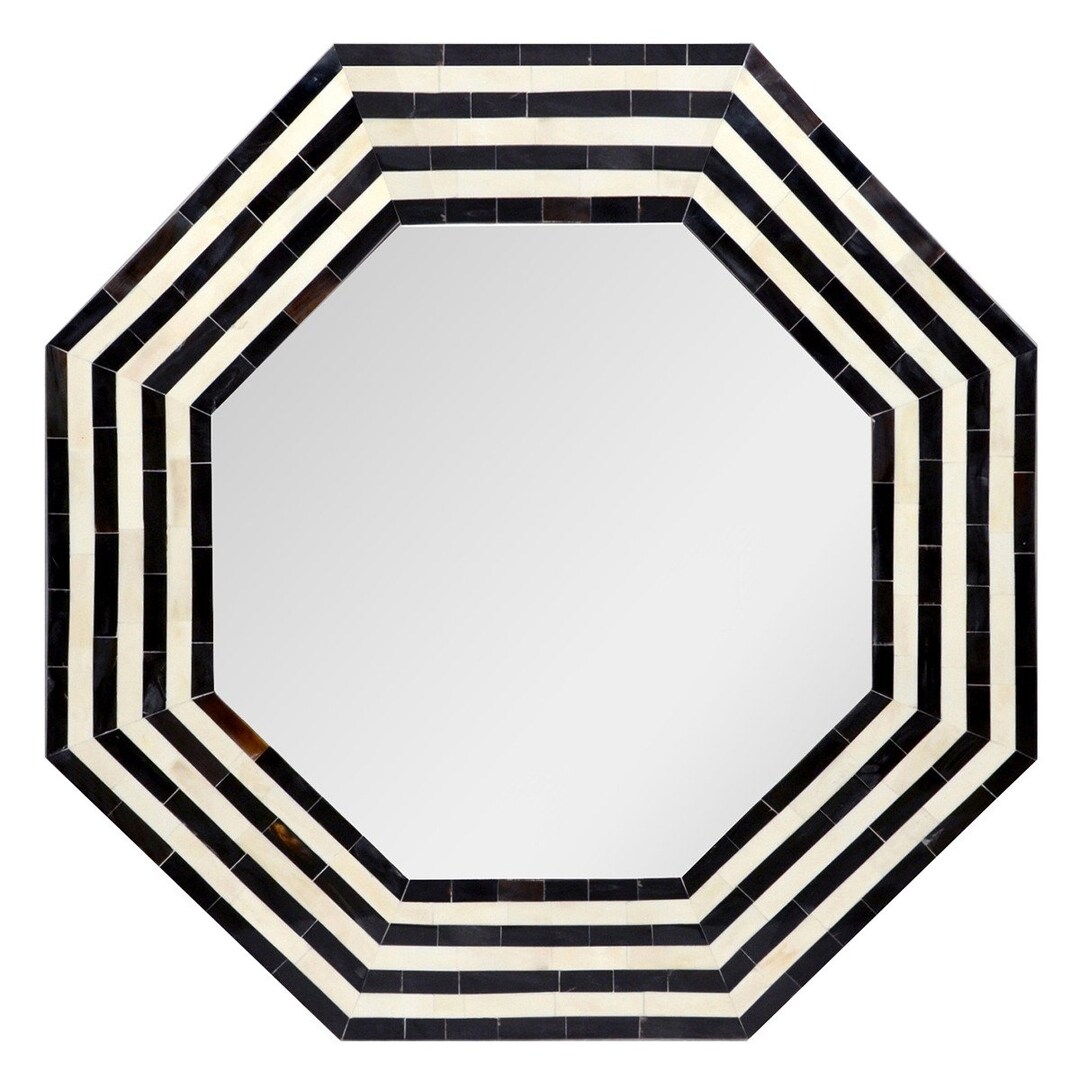 Bone Inlay Black Octagonal Mirror Frame Home Decor Wall Mirror - Etsy