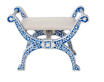 Luxury Bone Inlay Roman Chair Seat Chair ready to Move - Etsy