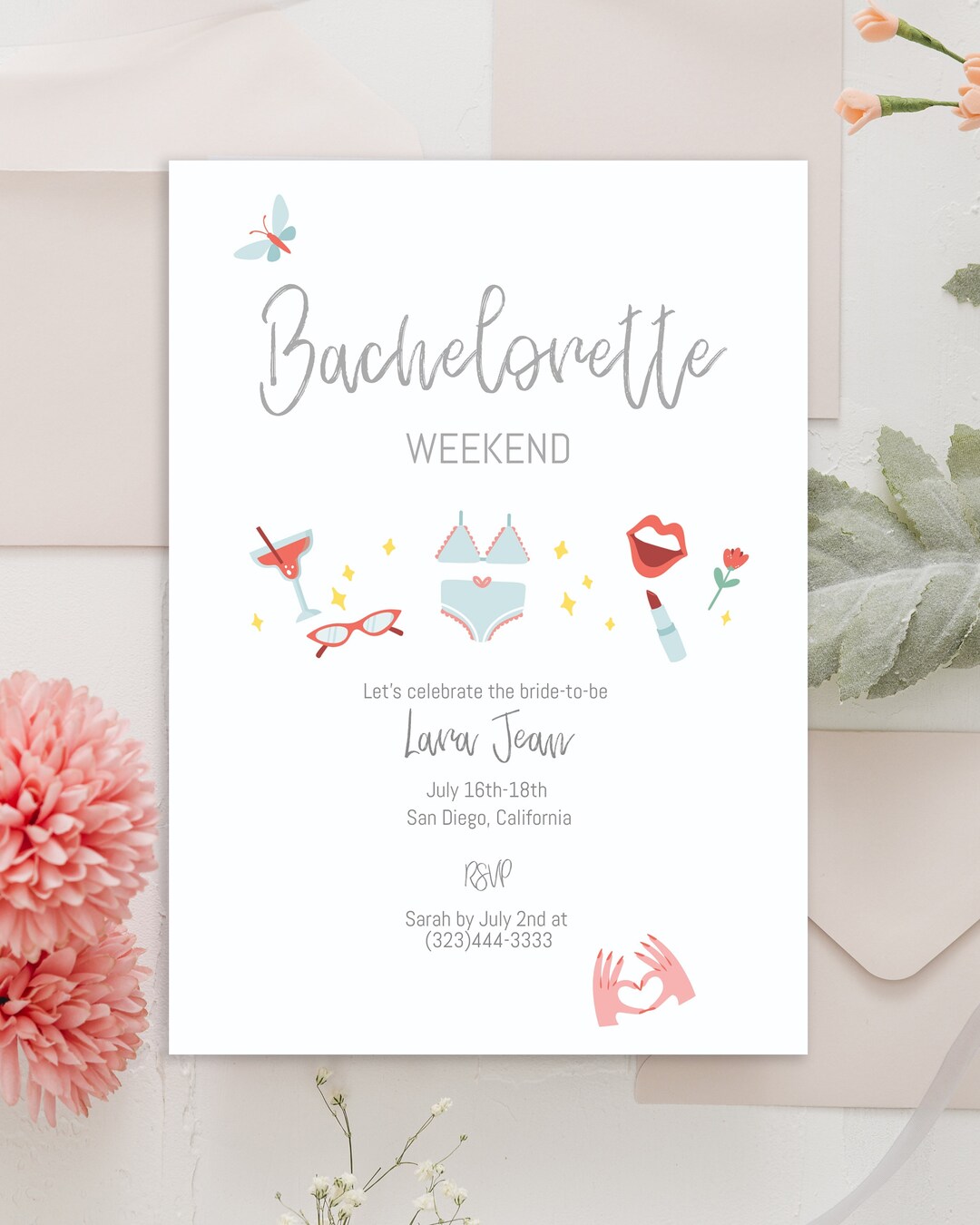 Bachelorette Party Invitation | Bachelorette Weekend Digital Invitation ...
