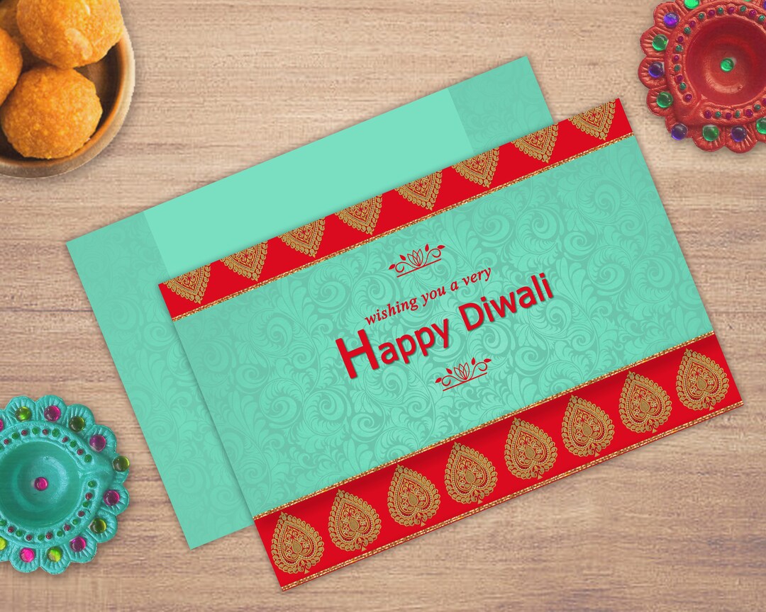 Printable Happy Diwali Card With Envelope Template, Diwali Greetings ...