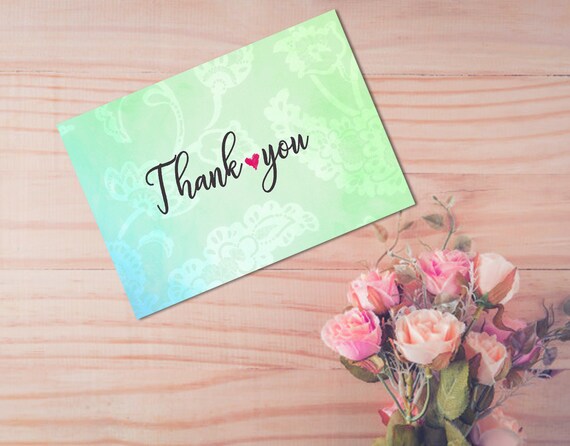 Thank You Card Printable Thank You Card Beautiful Motif | Etsy India