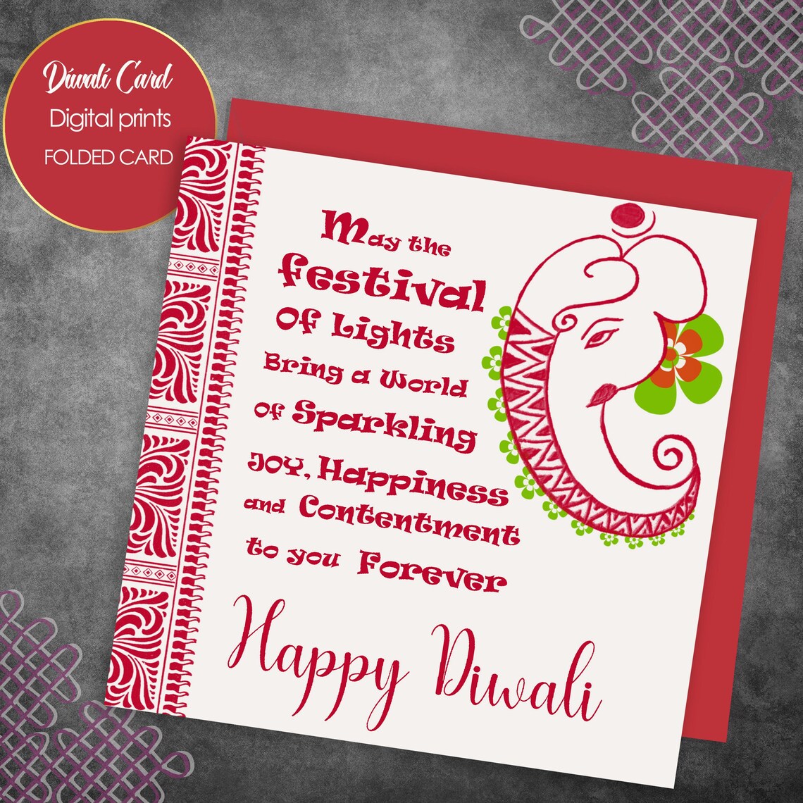 Printable Diwali Card: Indian Festival Greetings (instant Download) - Etsy