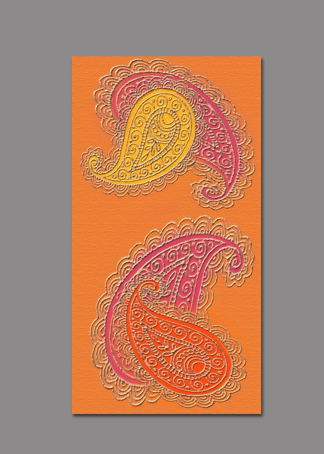 Printable Paisley Digital Wall Art,golden Paisleytraditional Motifs ...