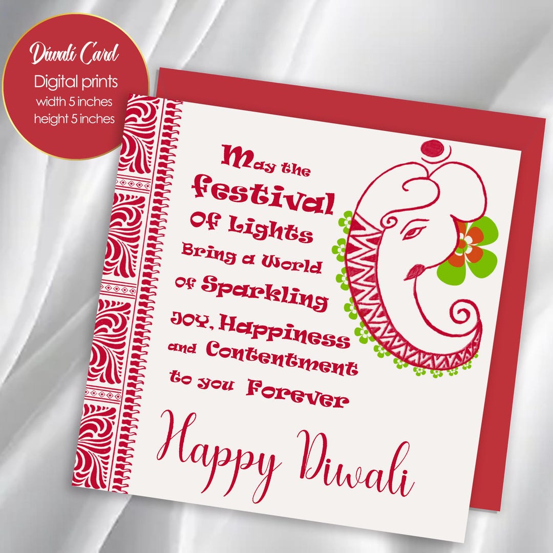 Printable Diwali Card: Indian Festival Greetings (instant Download) - Etsy