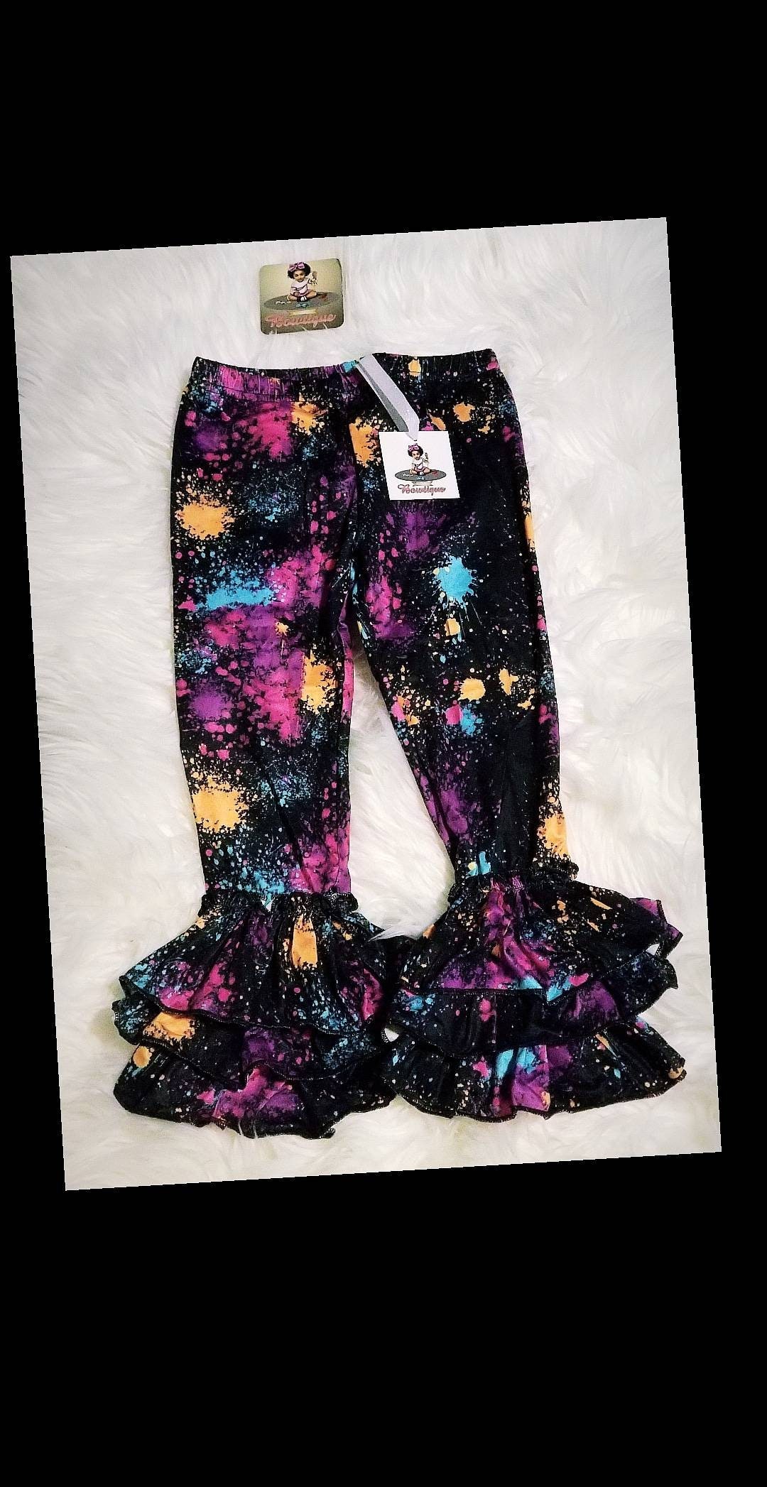 Color Splash Ruffle Bottom Pants - Etsy