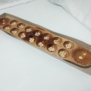 Premium Sungka Game Board With Shells, Sungkaan Wooden Board Made in ...