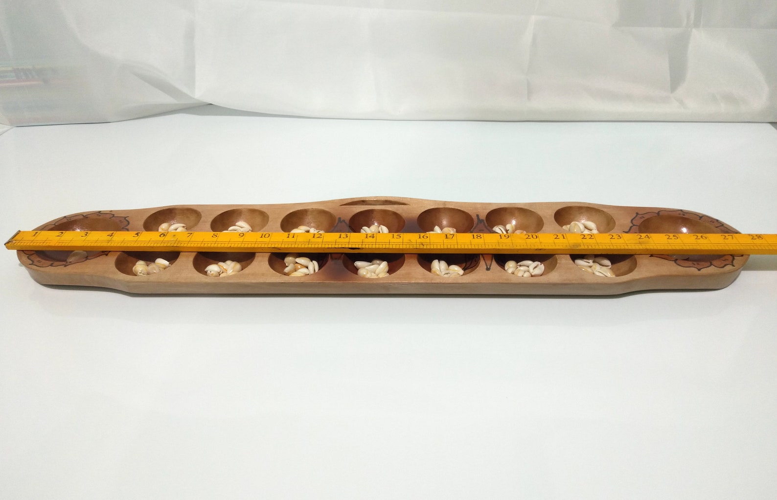 Premium Sungka Game Board With Shells, Sungkaan Wooden Board Made in ...