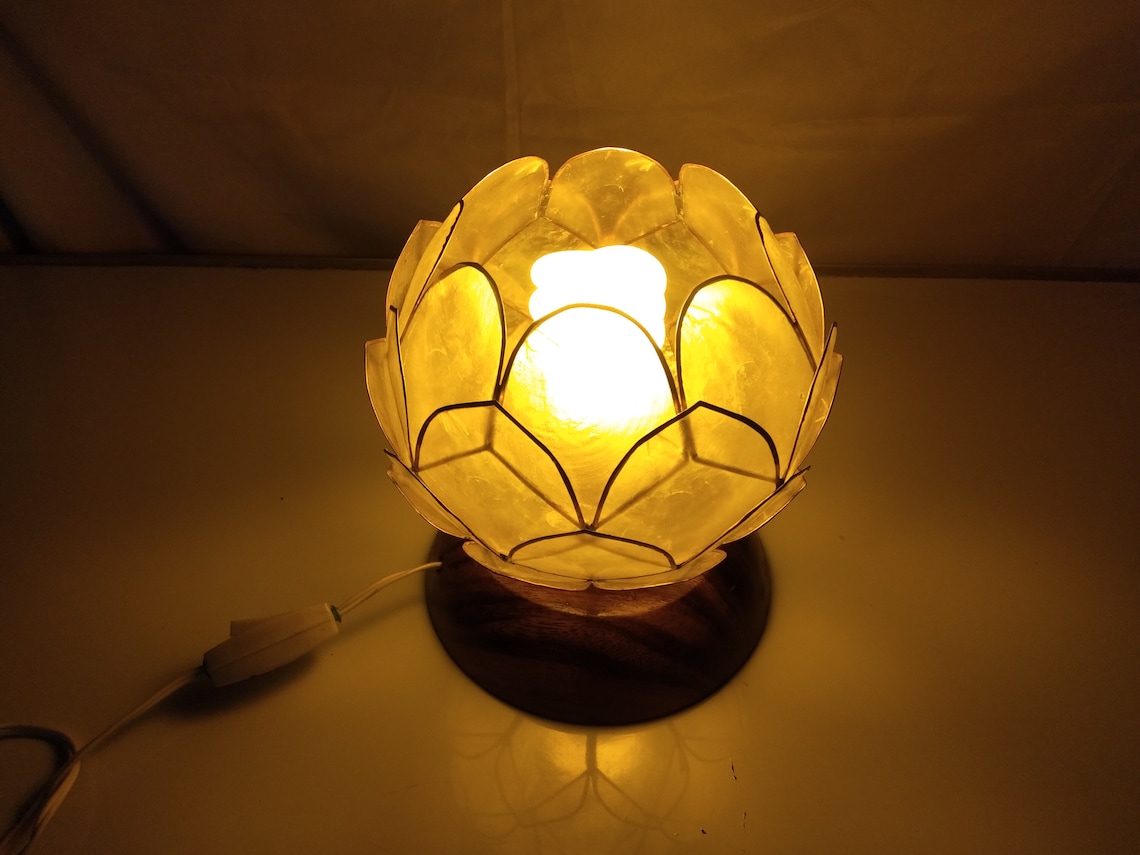 Capiz Shells Table Lamp Made in Philippines Windowpane | Etsy