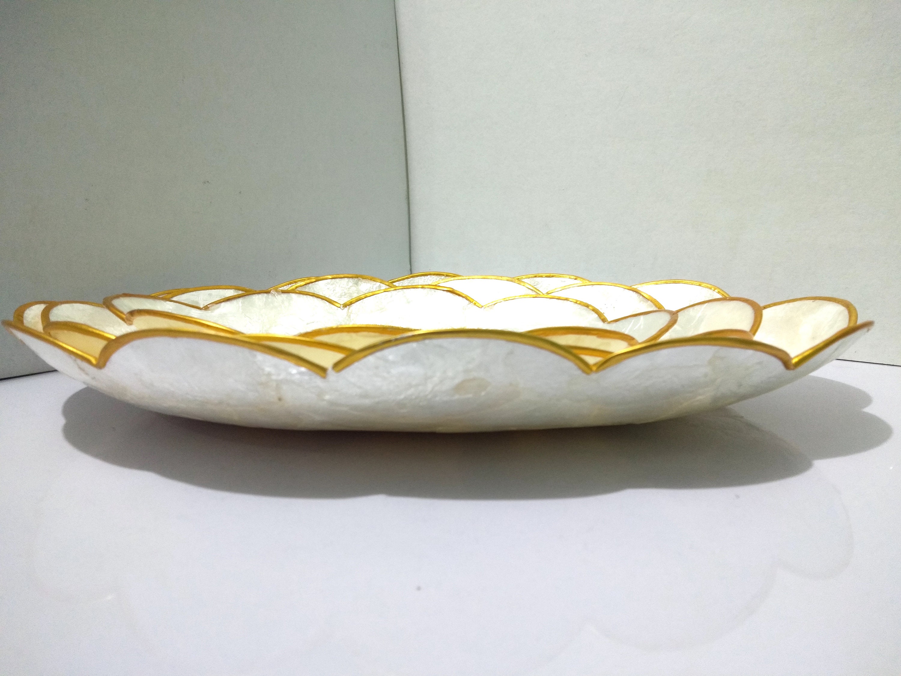 Oblong-shaped Capiz Shell Plate Set Made in Philippines | Etsy