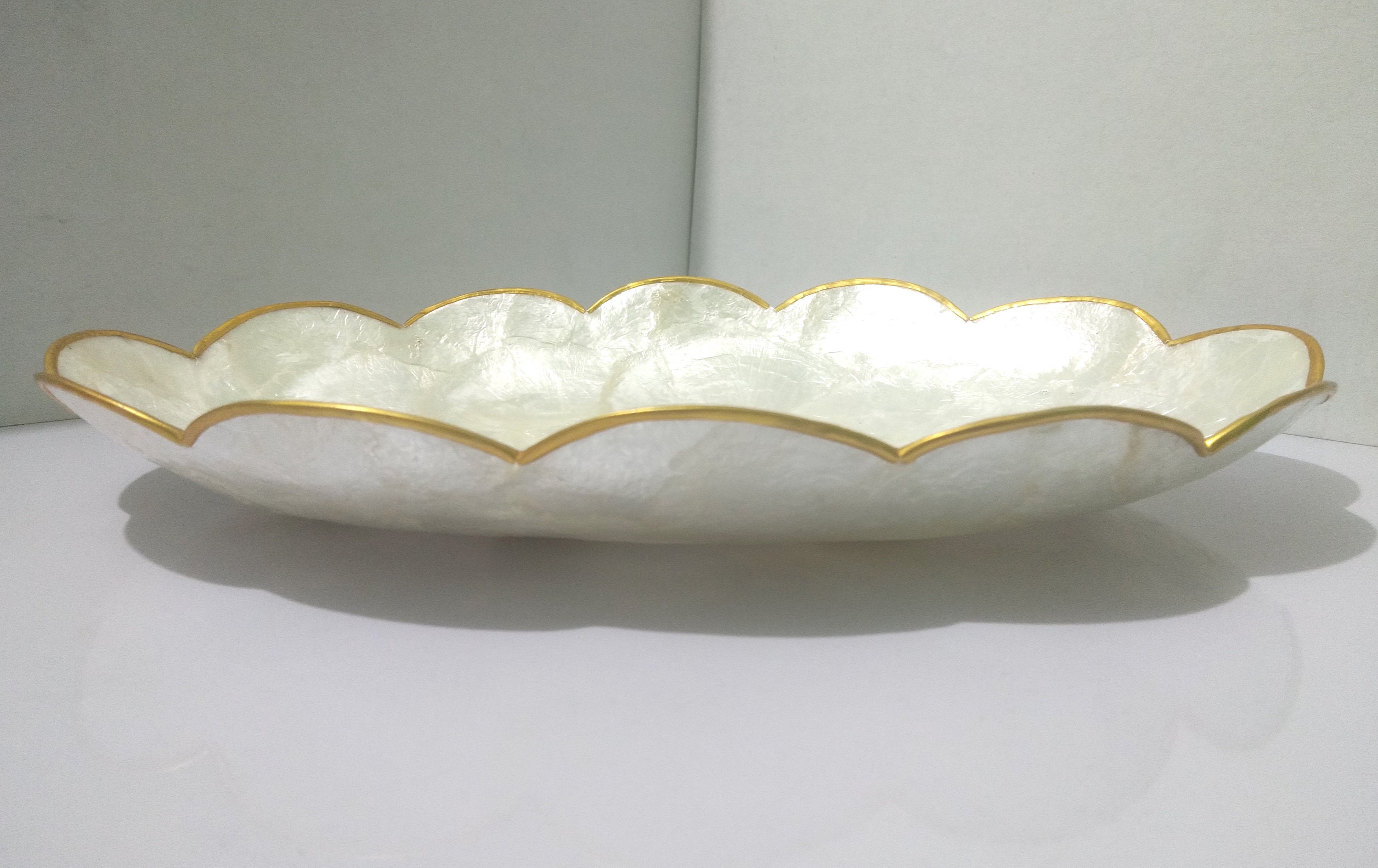 Oblong-shaped Capiz Shell Plate Set Made in Philippines | Etsy