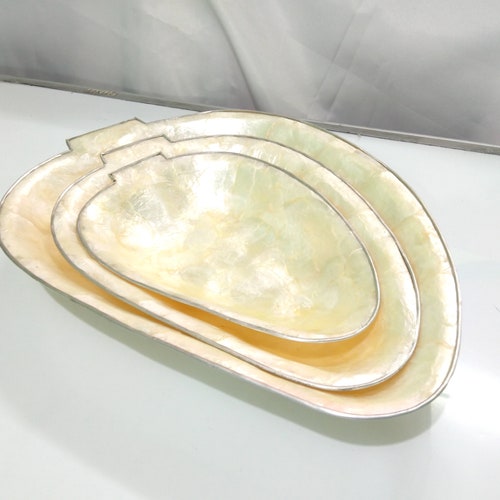 Capiz Shell Long Trays Set of 3 Made in Philippines | Etsy