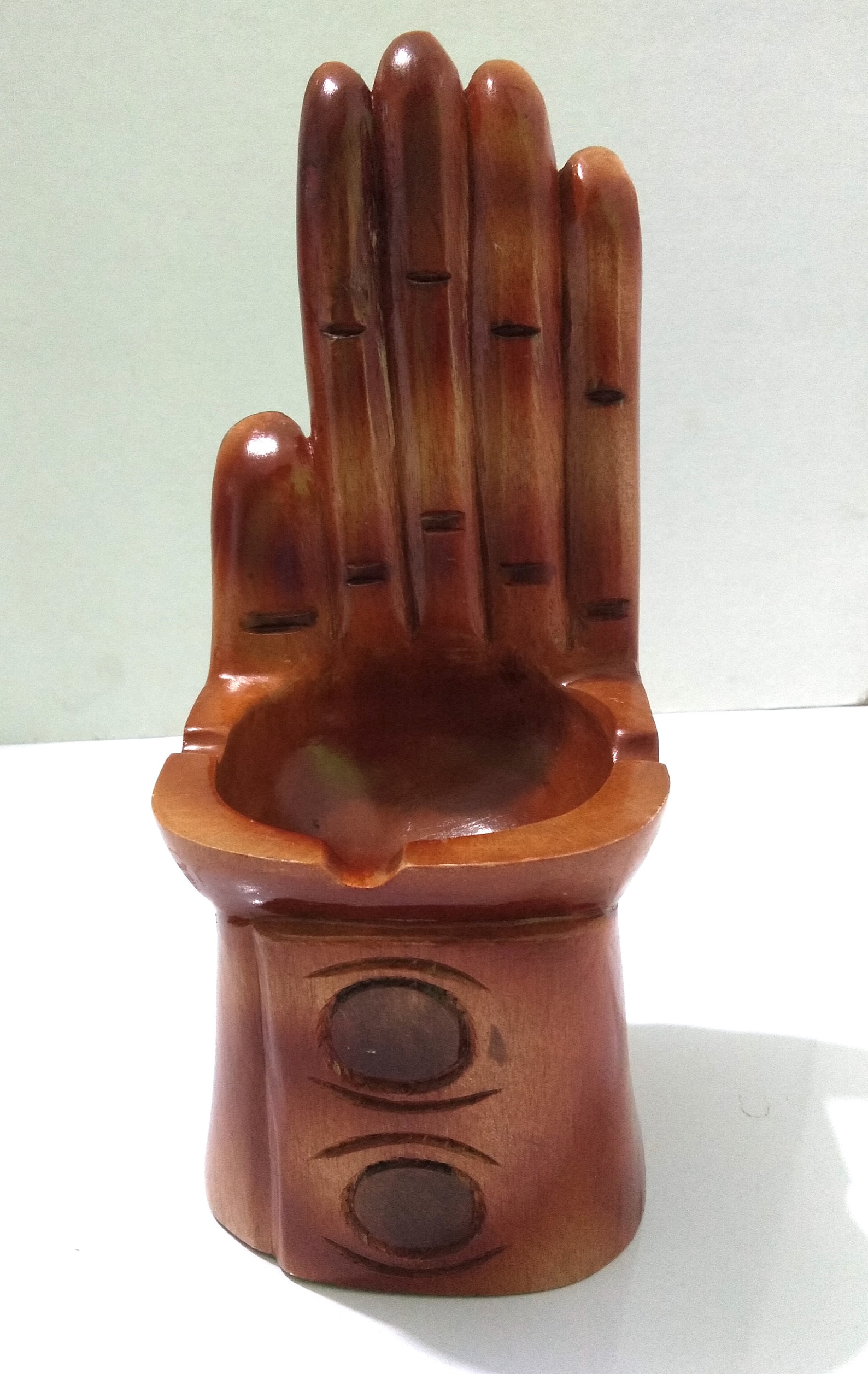 Hand Shaped Wooden Carved Ashtray Made in Philippines Hand | Etsy
