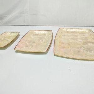 Capiz Shell Long Trays Set of 3 Made in Philippines, Windowpane Oysters ...