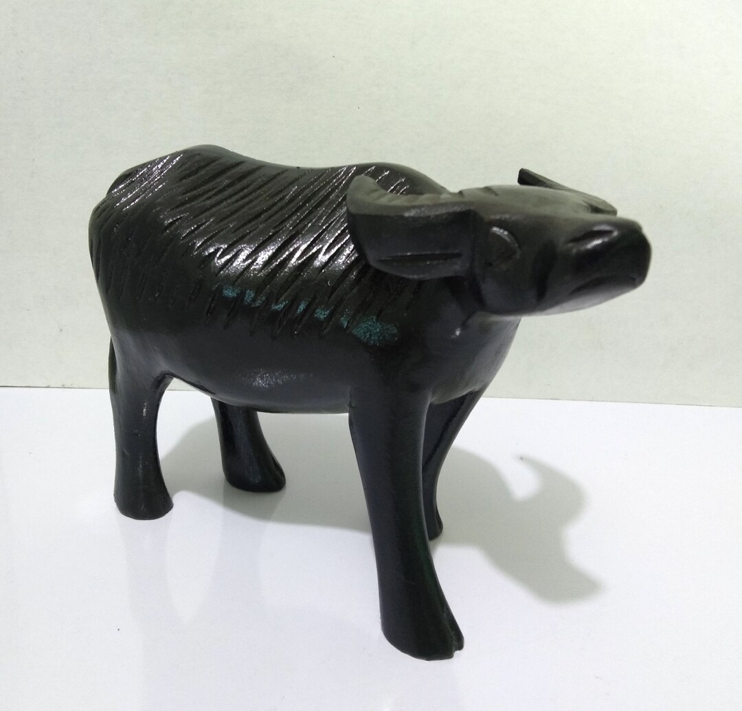 Wooden Carved Water Buffalo Made in Philippines, Wooden Carabao Figure ...