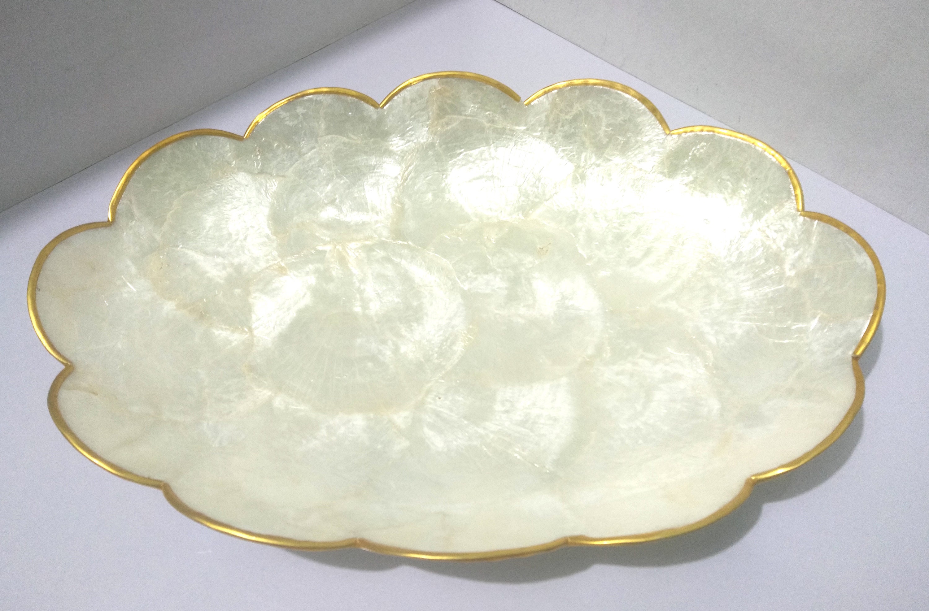 Oblong-shaped Capiz Shell Plate Set Made in Philippines | Etsy