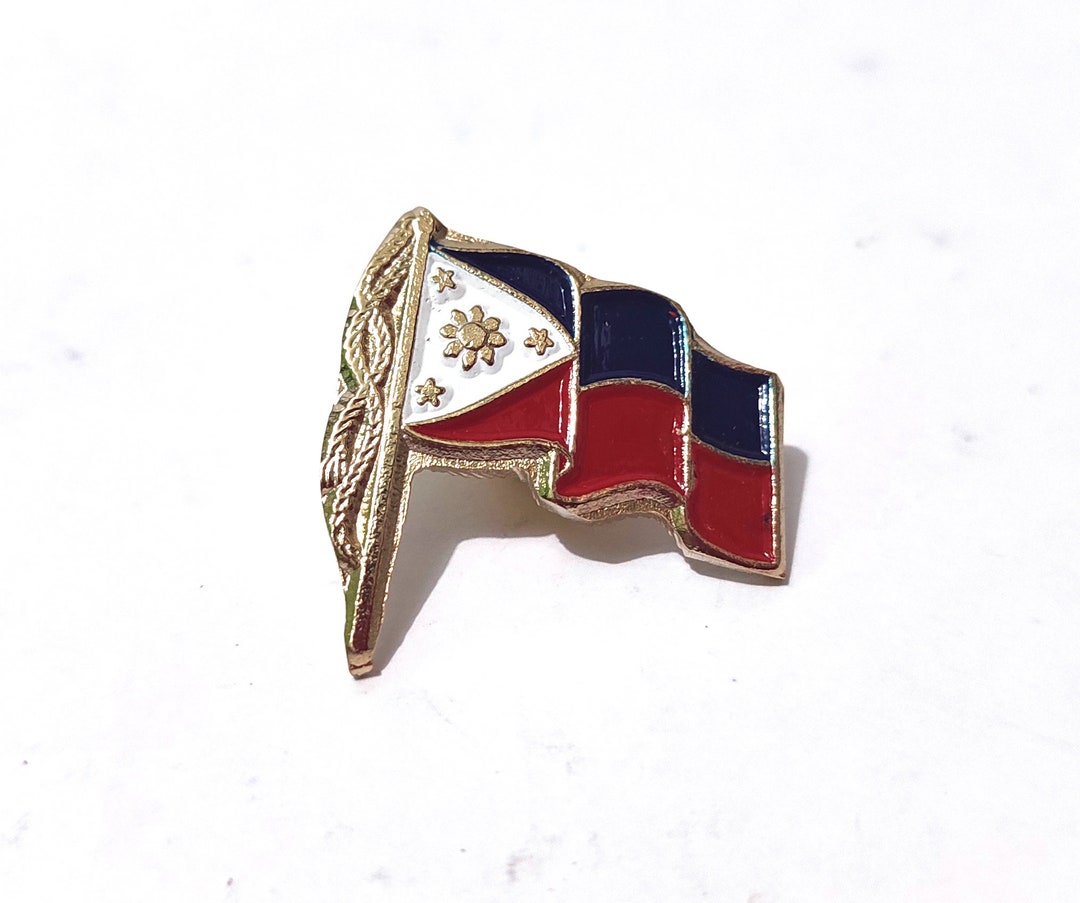 Philippine Flag Enamel Pin Badge With Pole Made in Philippines, Flag ...