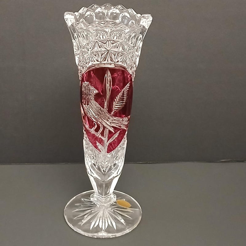 Ruby Red Vase - Etsy