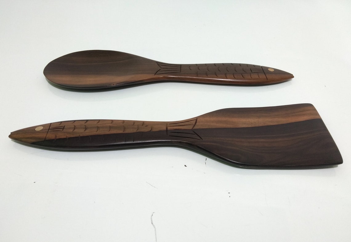 Kamagong Spatula and Spoon Pair Made in Philippines Kitchen | Etsy