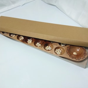 Premium Sungka Game Board With Shells, Sungkaan Wooden Board Made in ...